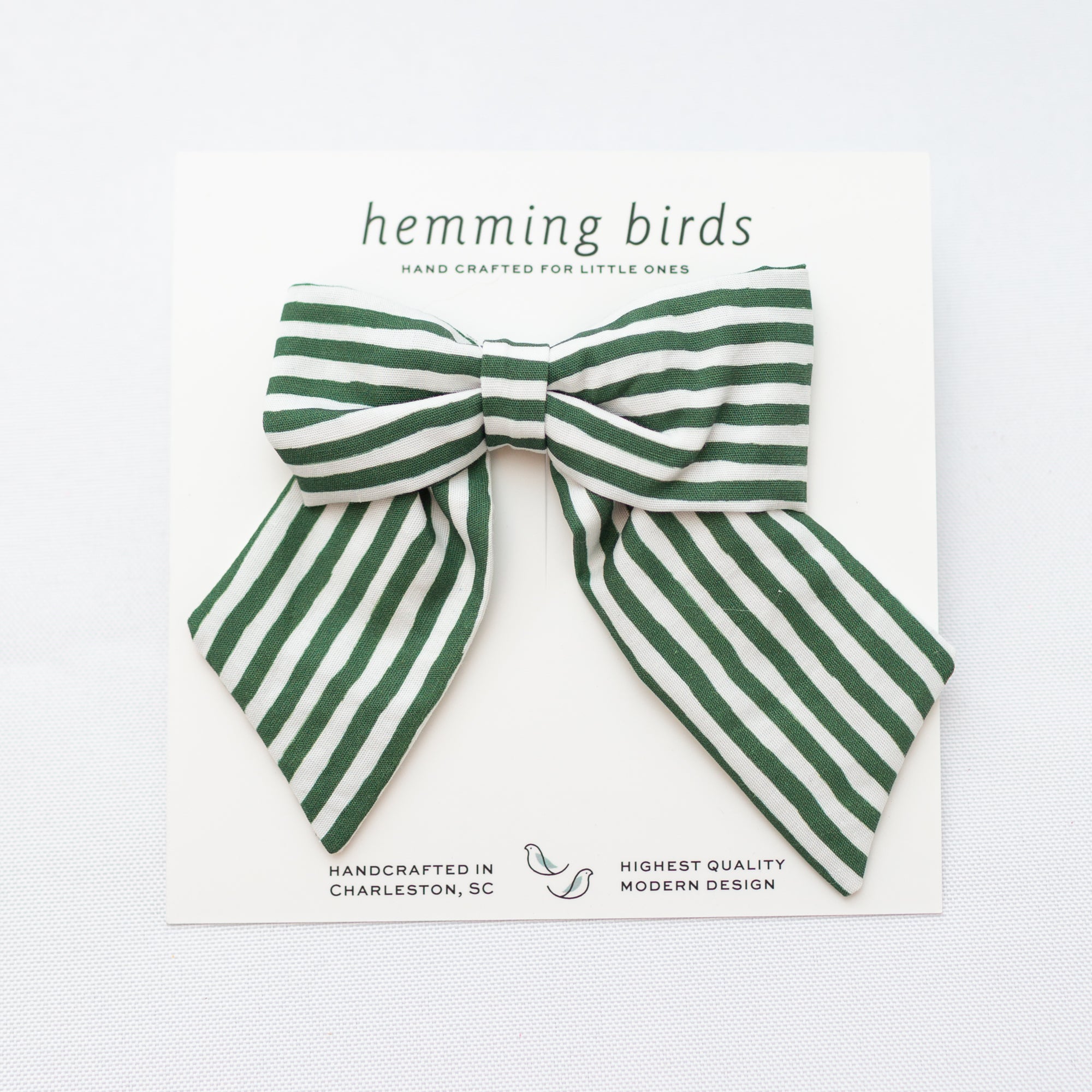 Classic Bow | Green Stripe – Hemming Birds