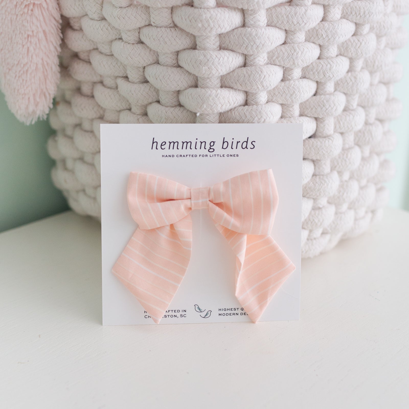 Classic Bow | Blush Stripes – Hemming Birds